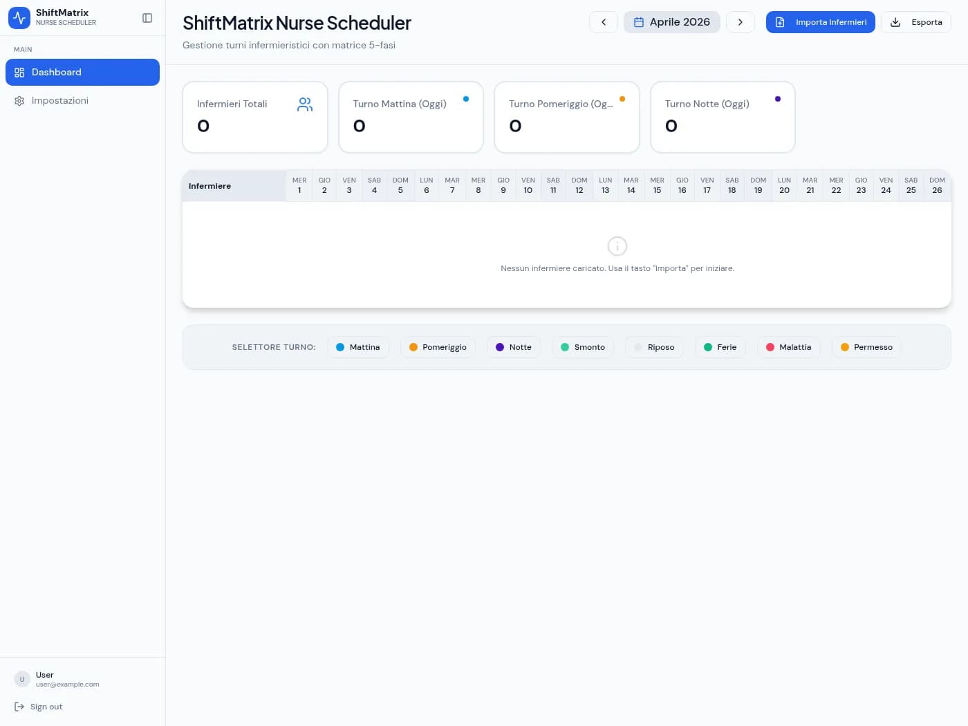 ShiftMatrix Nurse Scheduler