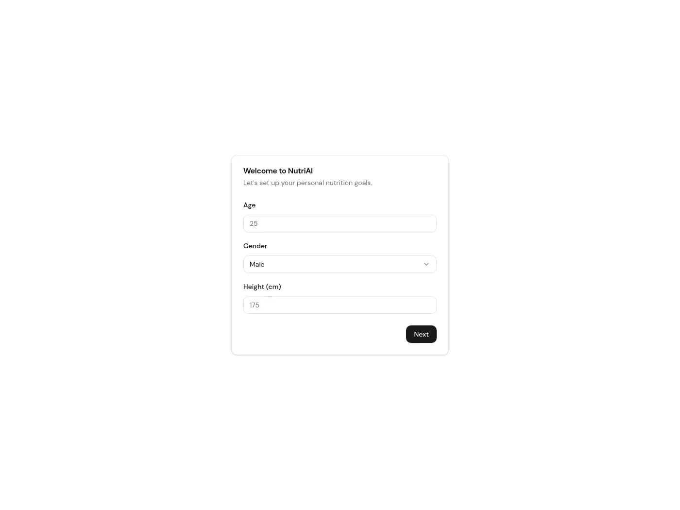 NutriAI Tracker