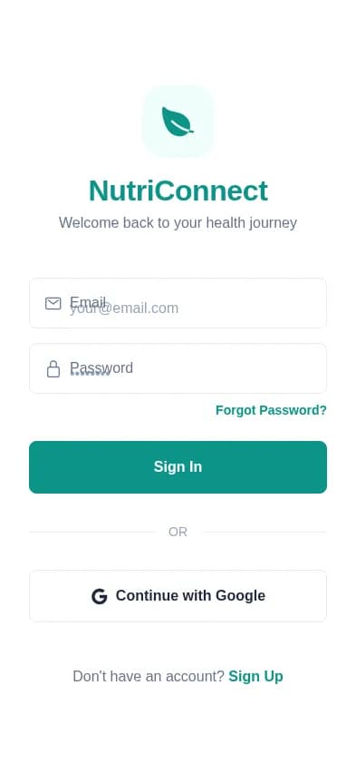 NutriConnect Mobile App