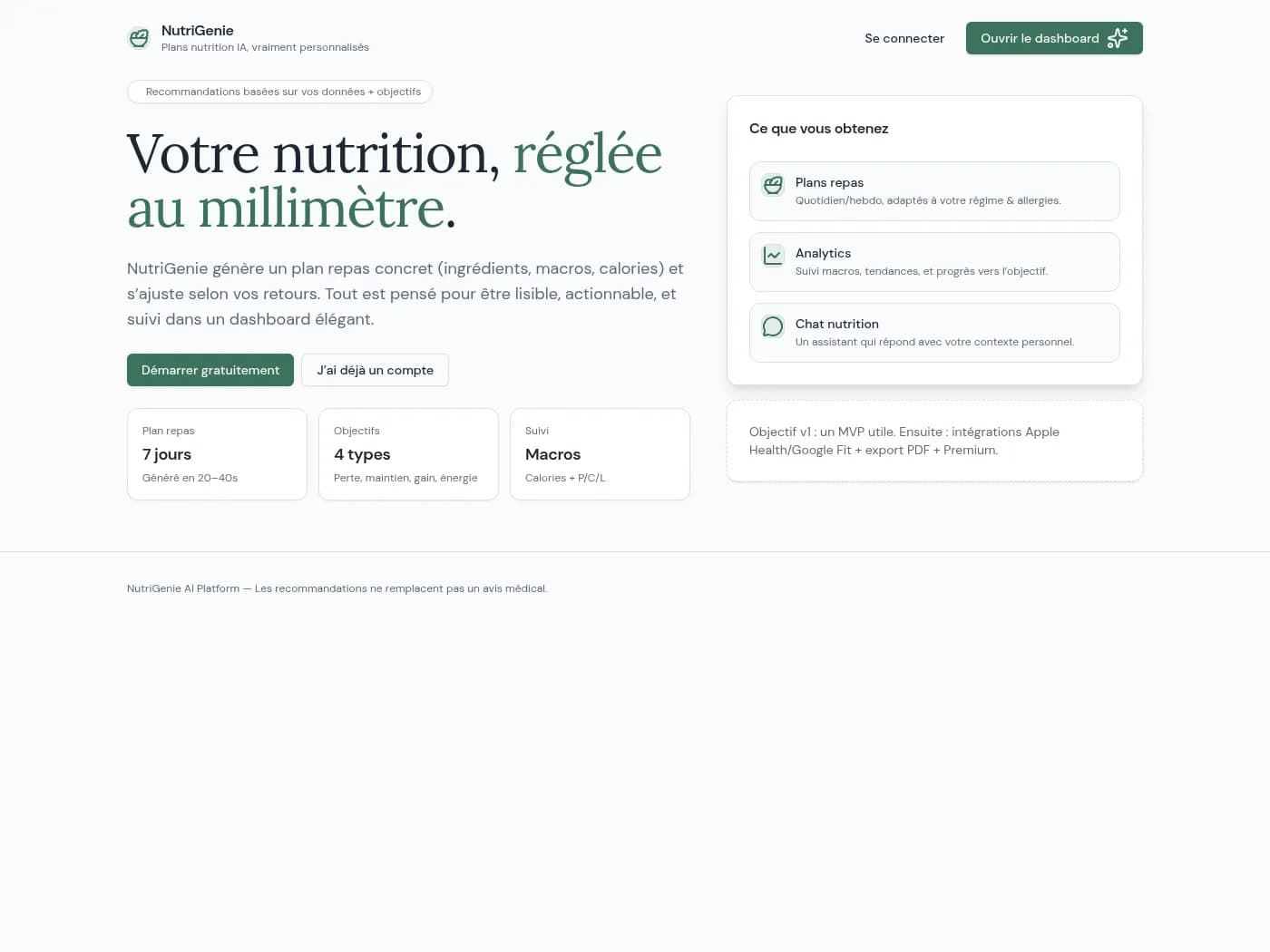 NutriGenie AI Platform
