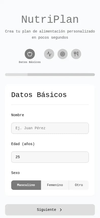 NutriPlan Web App