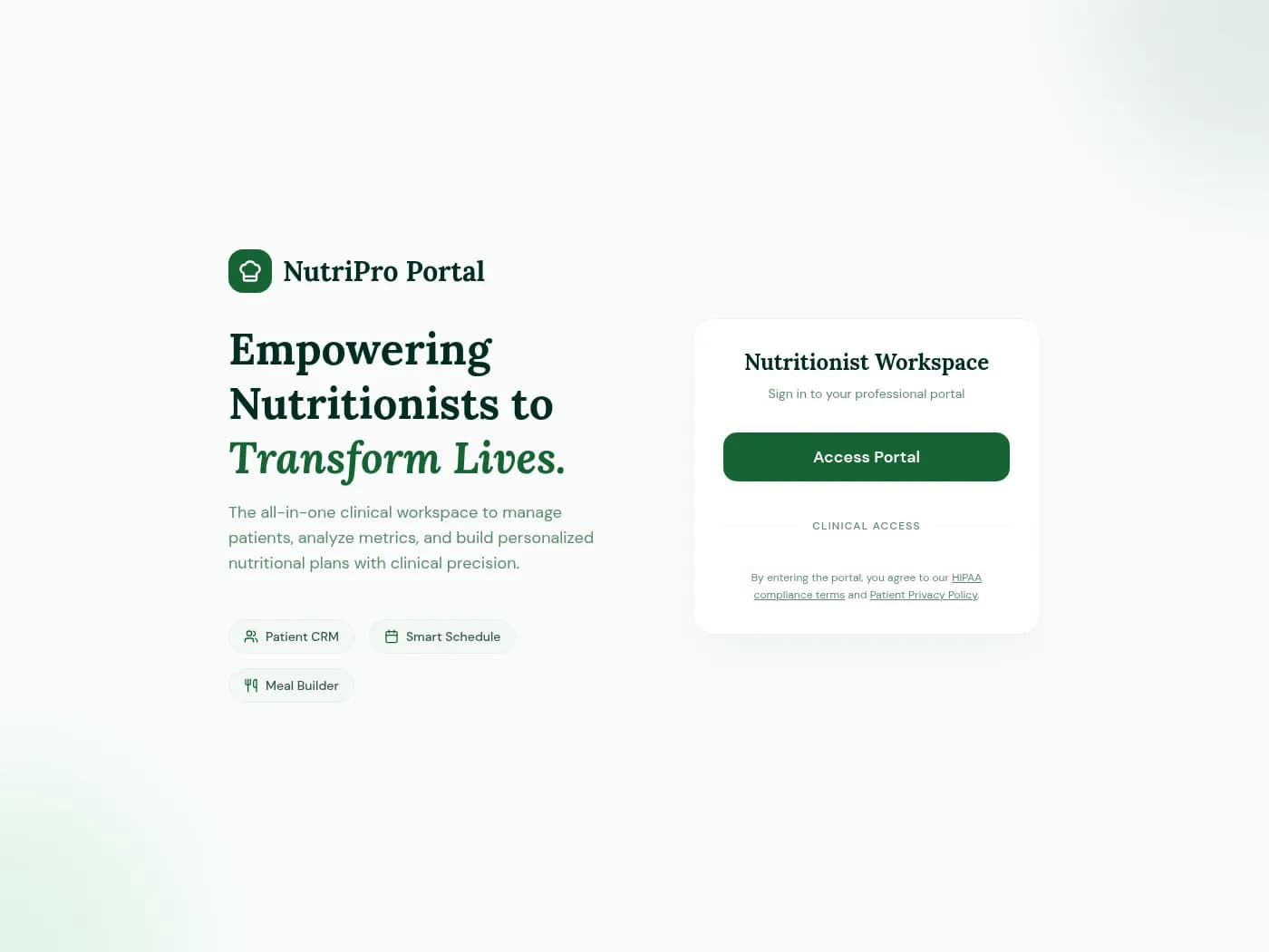 NutriPro Portal
