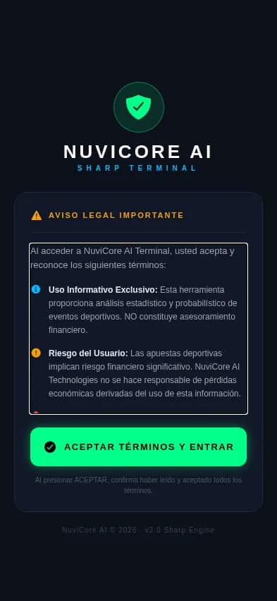 NuviCore AI Sports Terminal