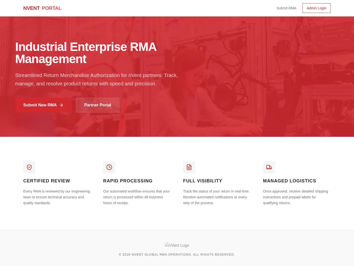 nVent RMA Portal