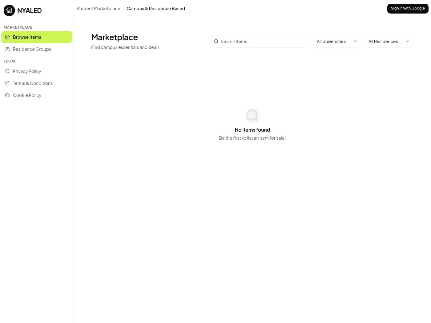 NYALED Student Marketplace