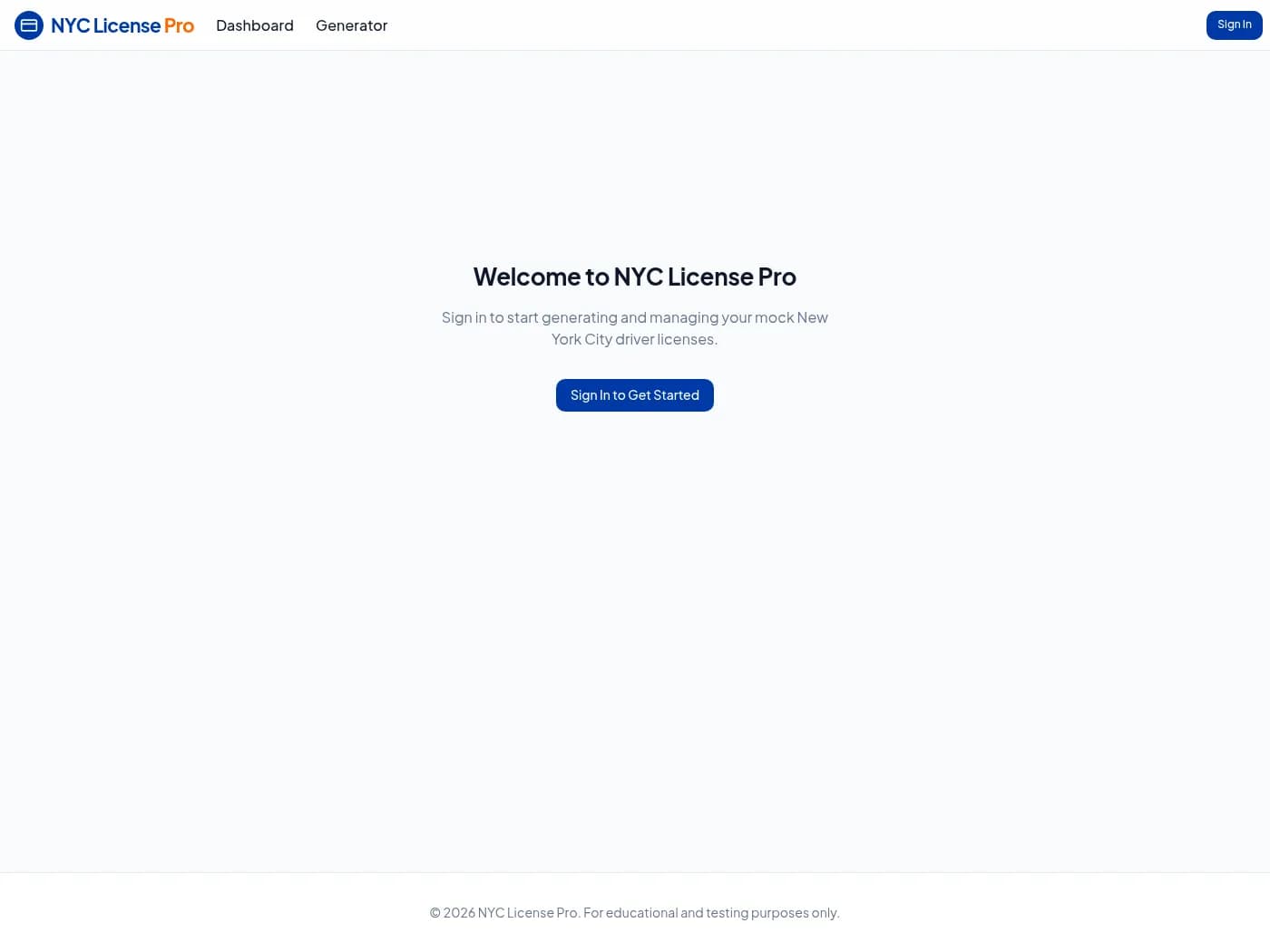 NYC License Generator