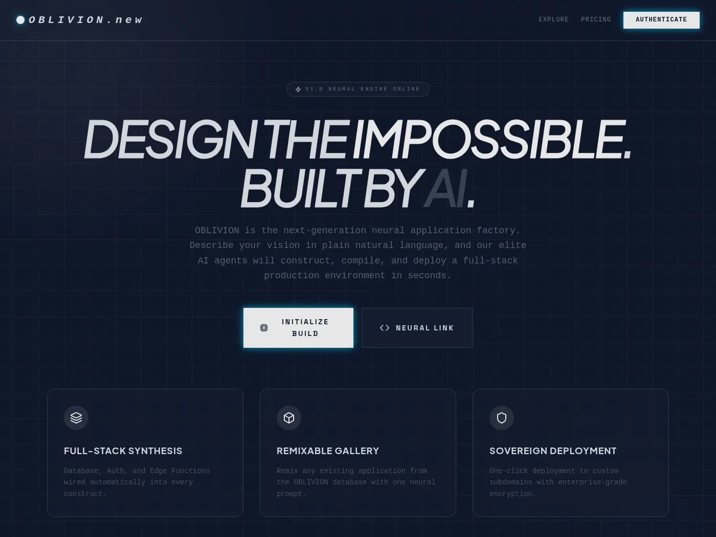 OBLIVION.new SaaS Platform