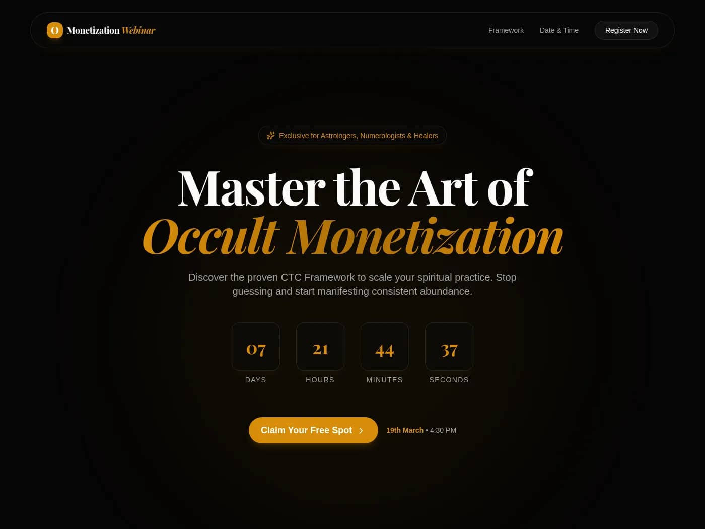Occult Webinar Funnel