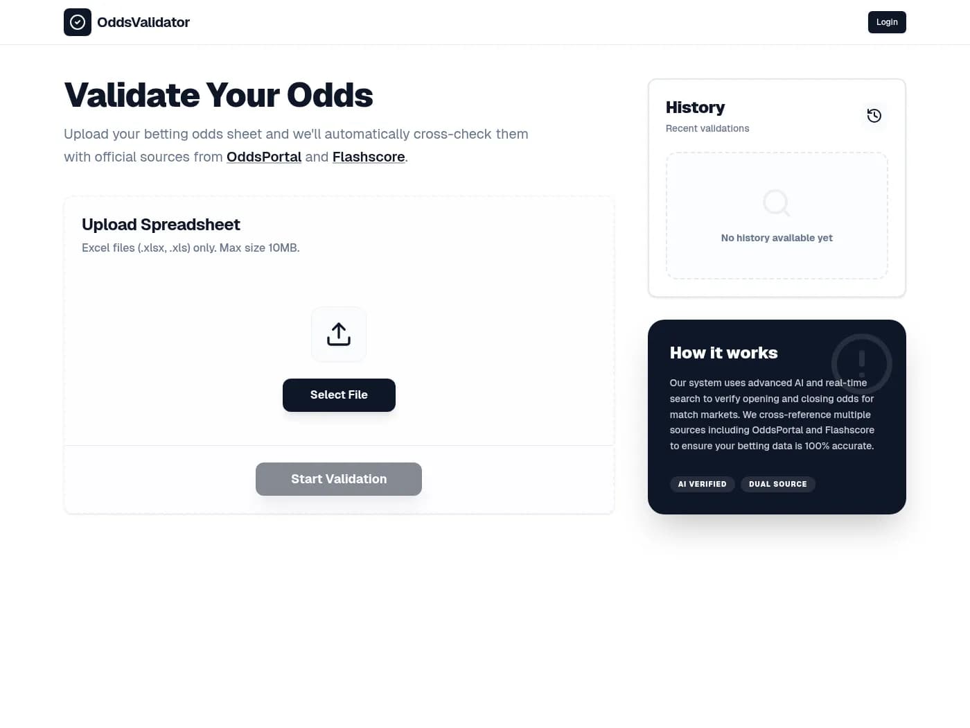Odds Sheet Validator