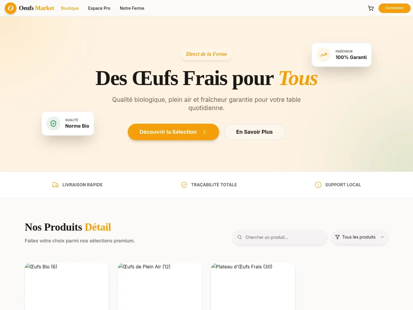 Oeufs Market Webshop
