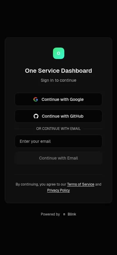 One Service Dashboard