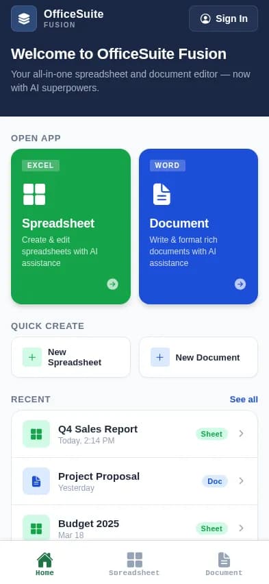 OfficeSuite Fusion
