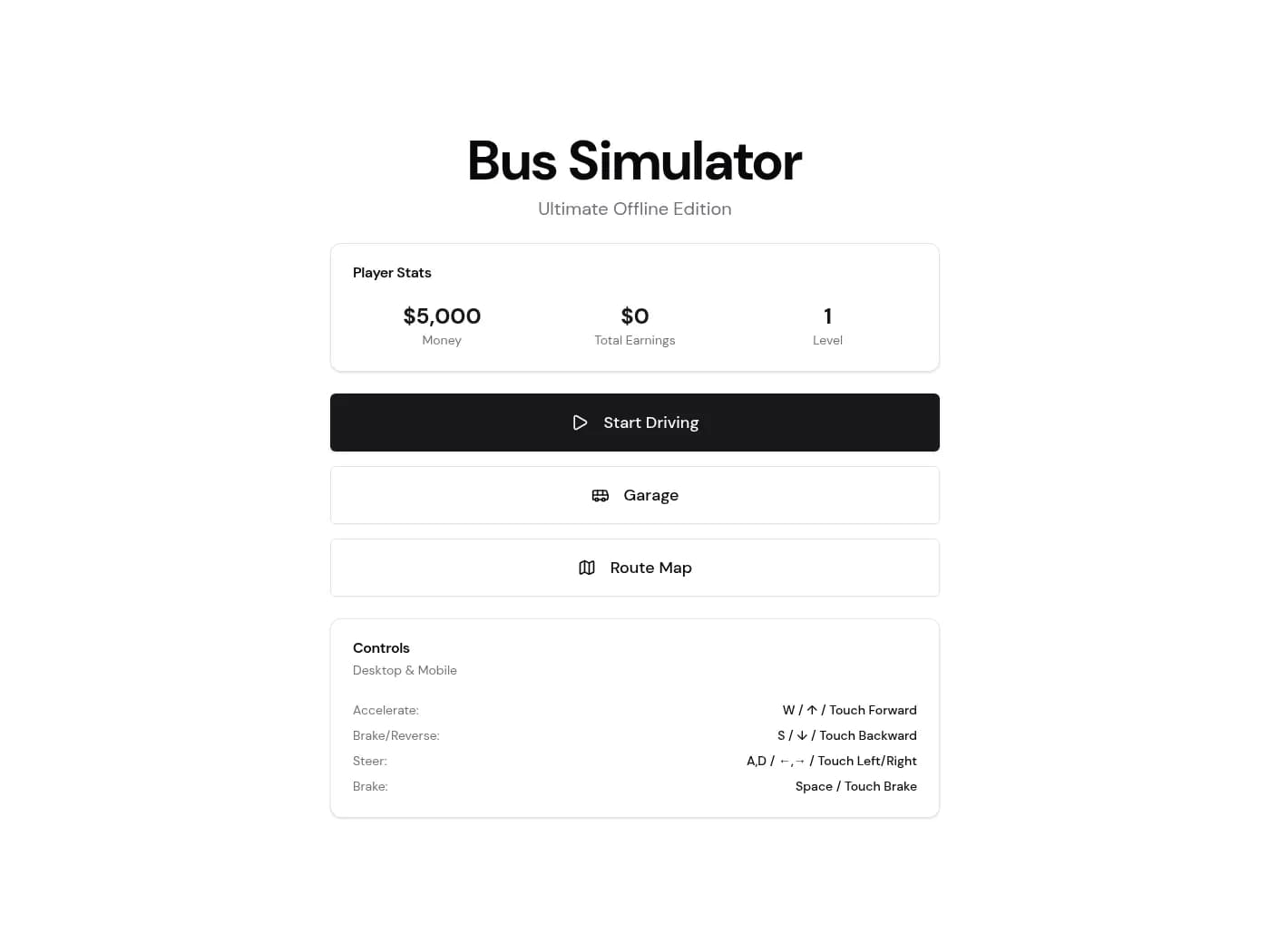 Offline Bus Simulator