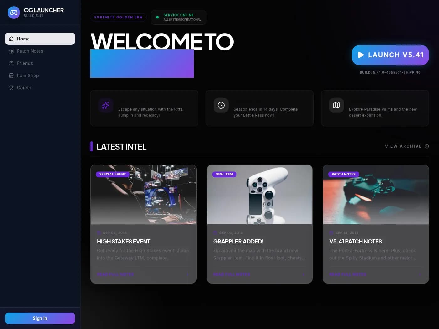 OG Fortnite Launcher