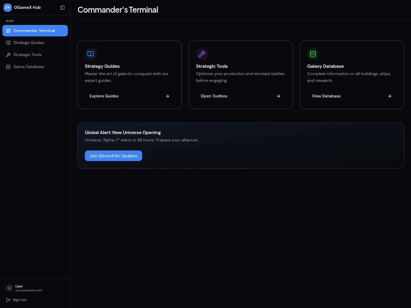 OGameX Strategy Hub