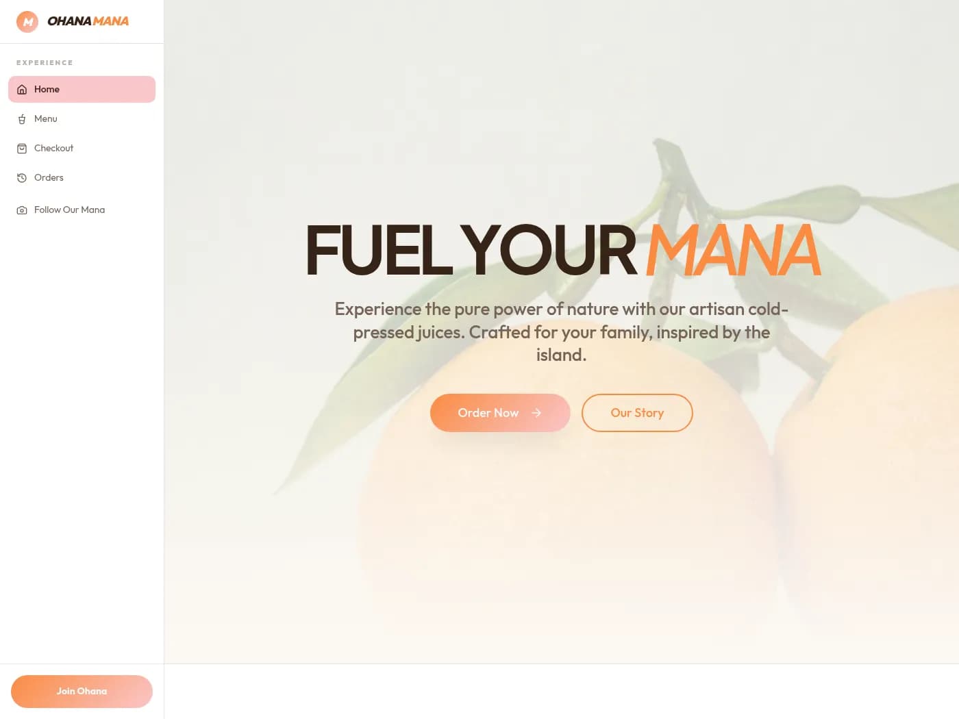 Ohana Mana Juice Co Site
