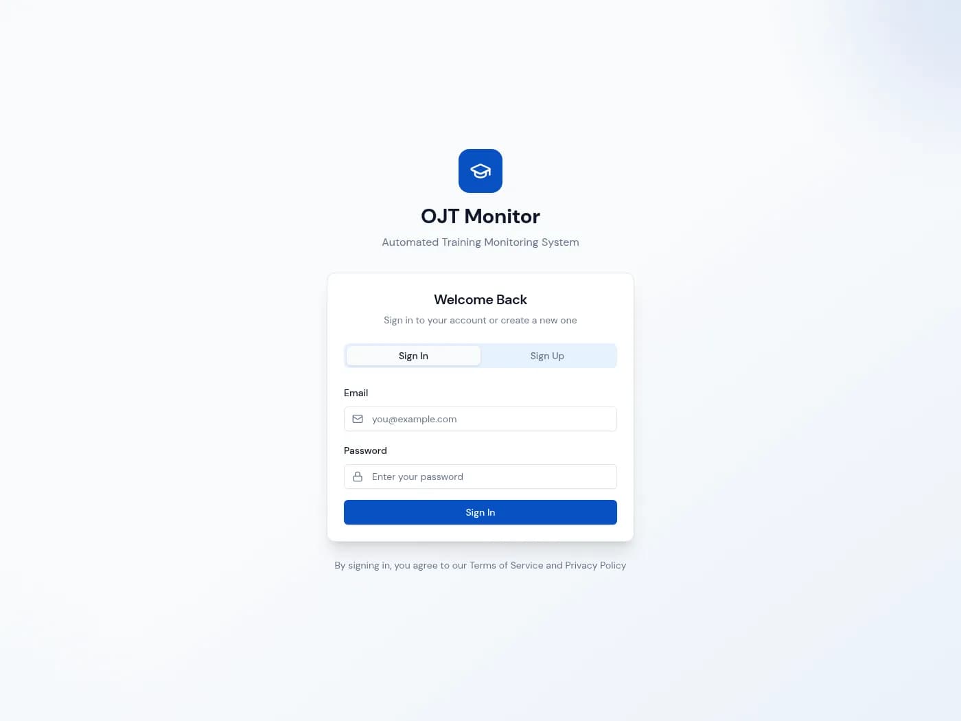 OnJob Training Monitor