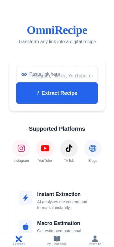 OmniRecipe Extractor
