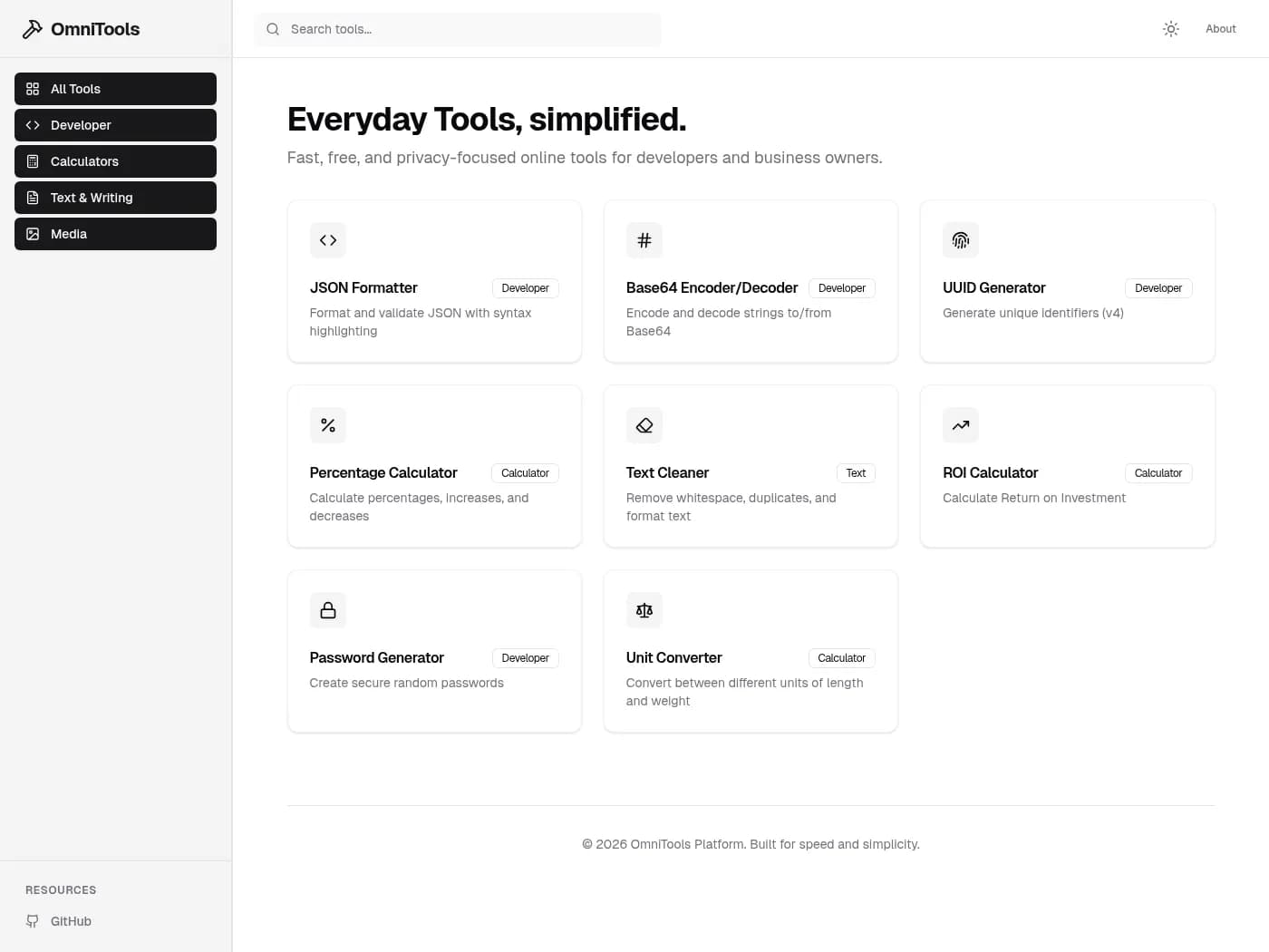 OmniTools Web Platform