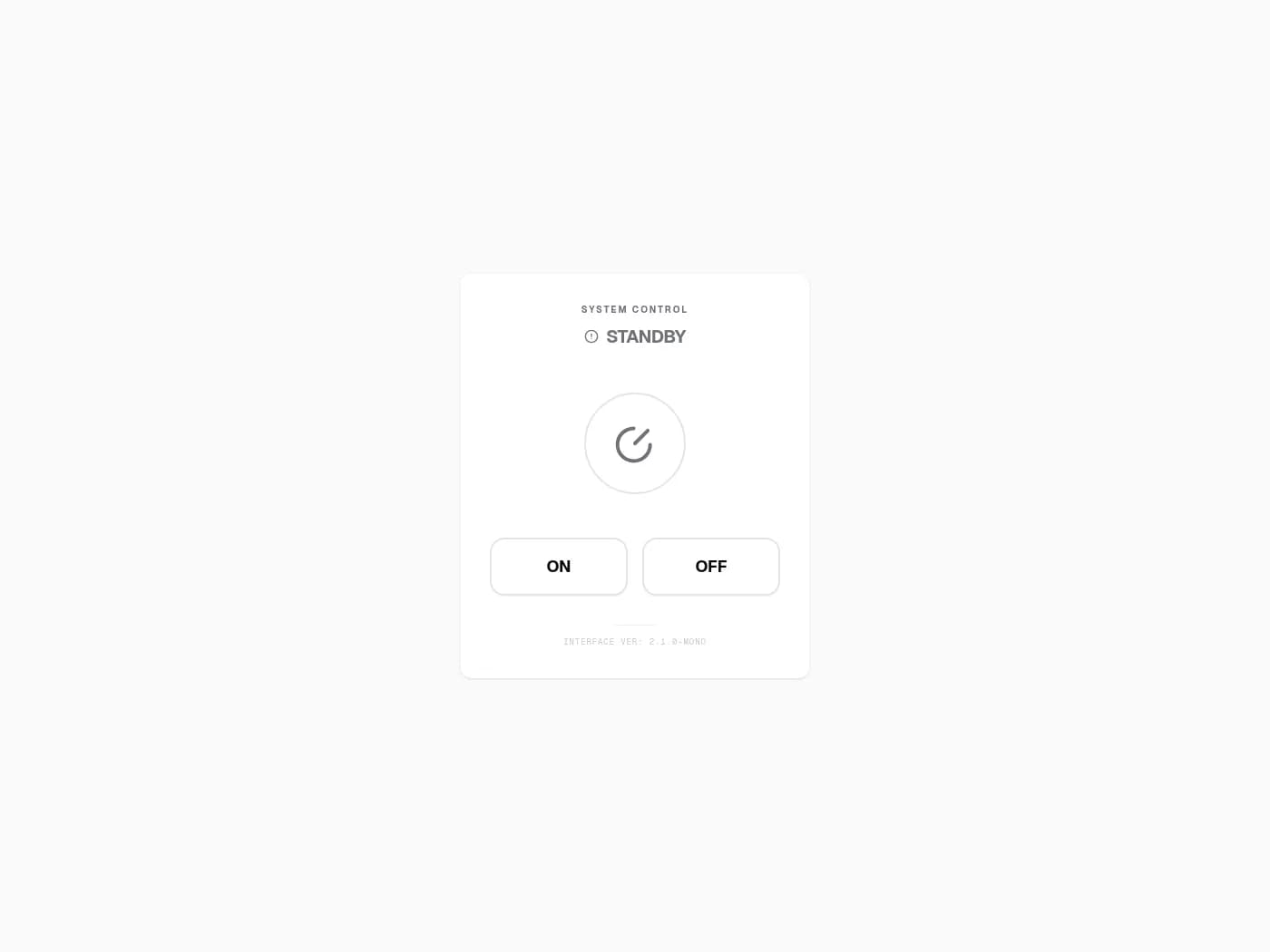 On-Off Toggle Interface