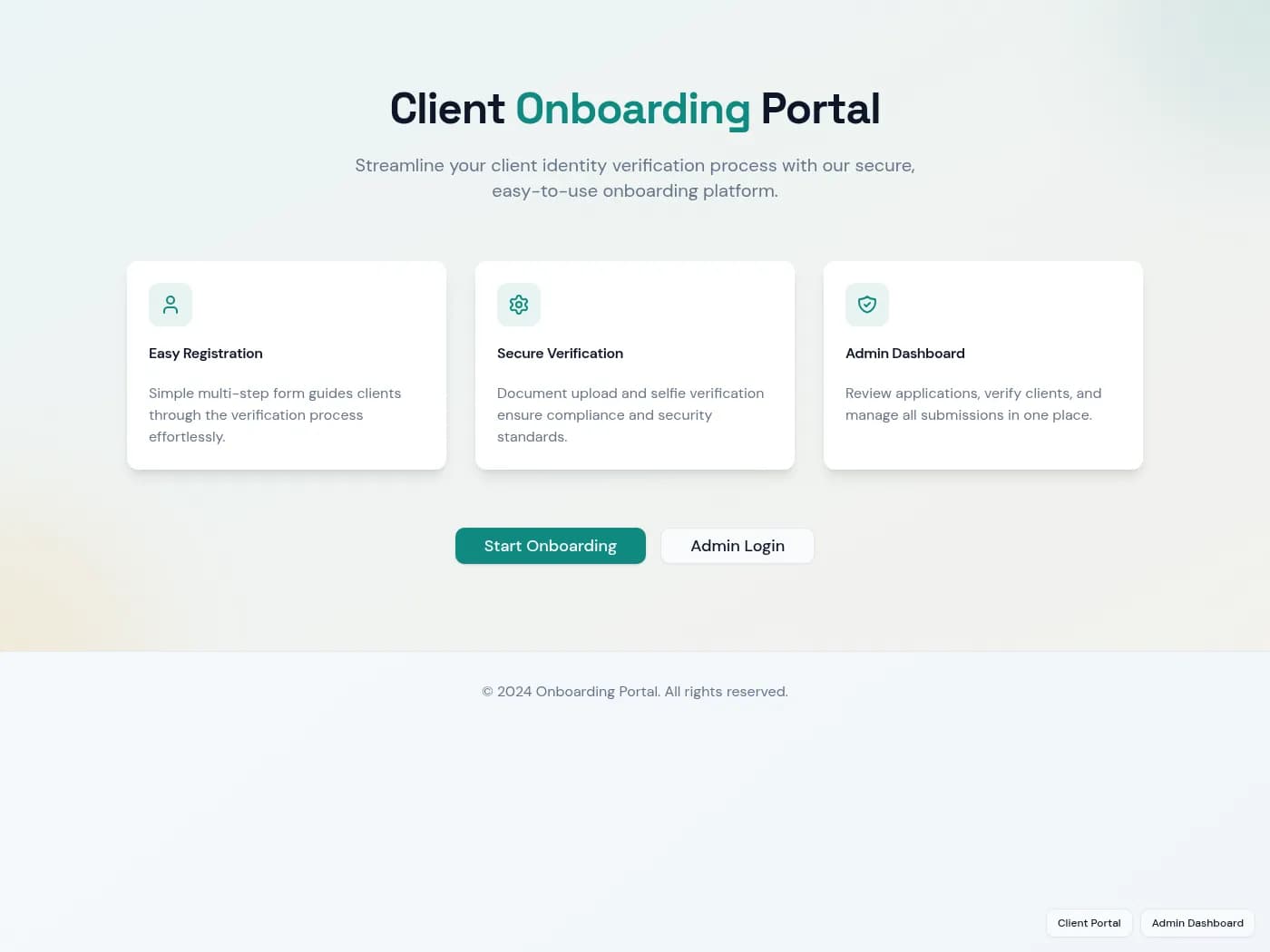 Blinking Onboarding Portal