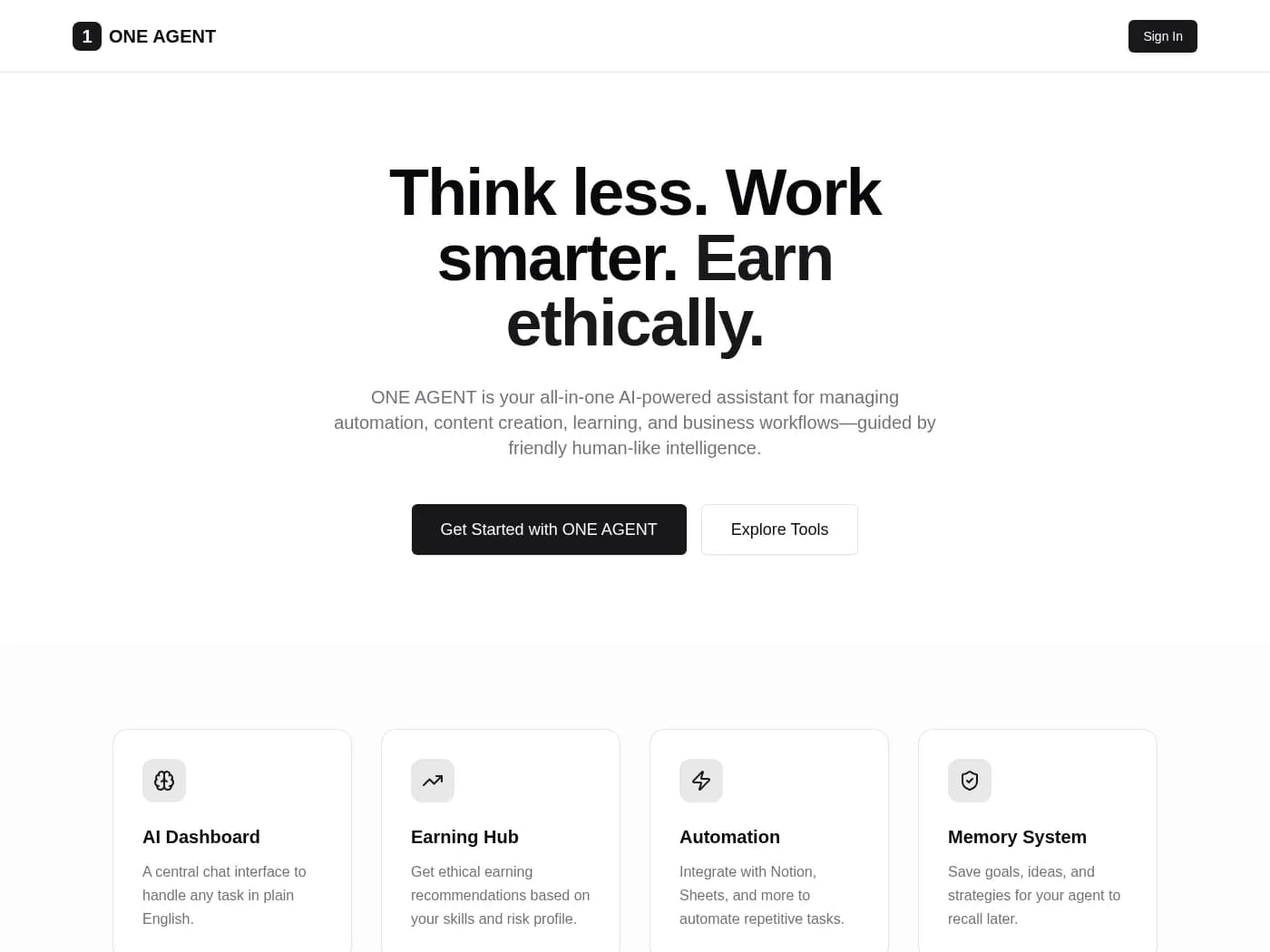 ONE AGENT Platform