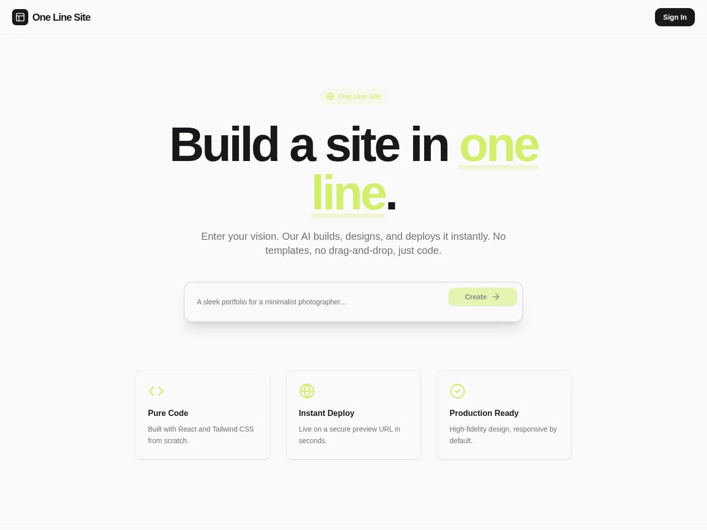 One Line Site