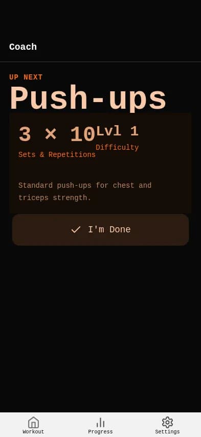 One-Tap Fitness Coach