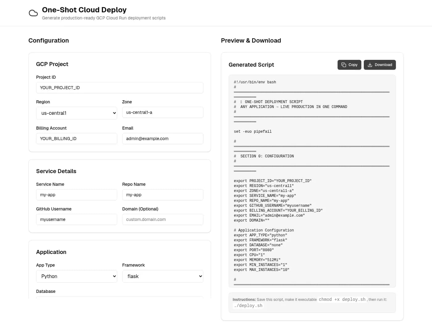 One-Shot Cloud Deploy