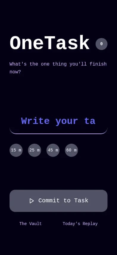 OneTask Focus App
