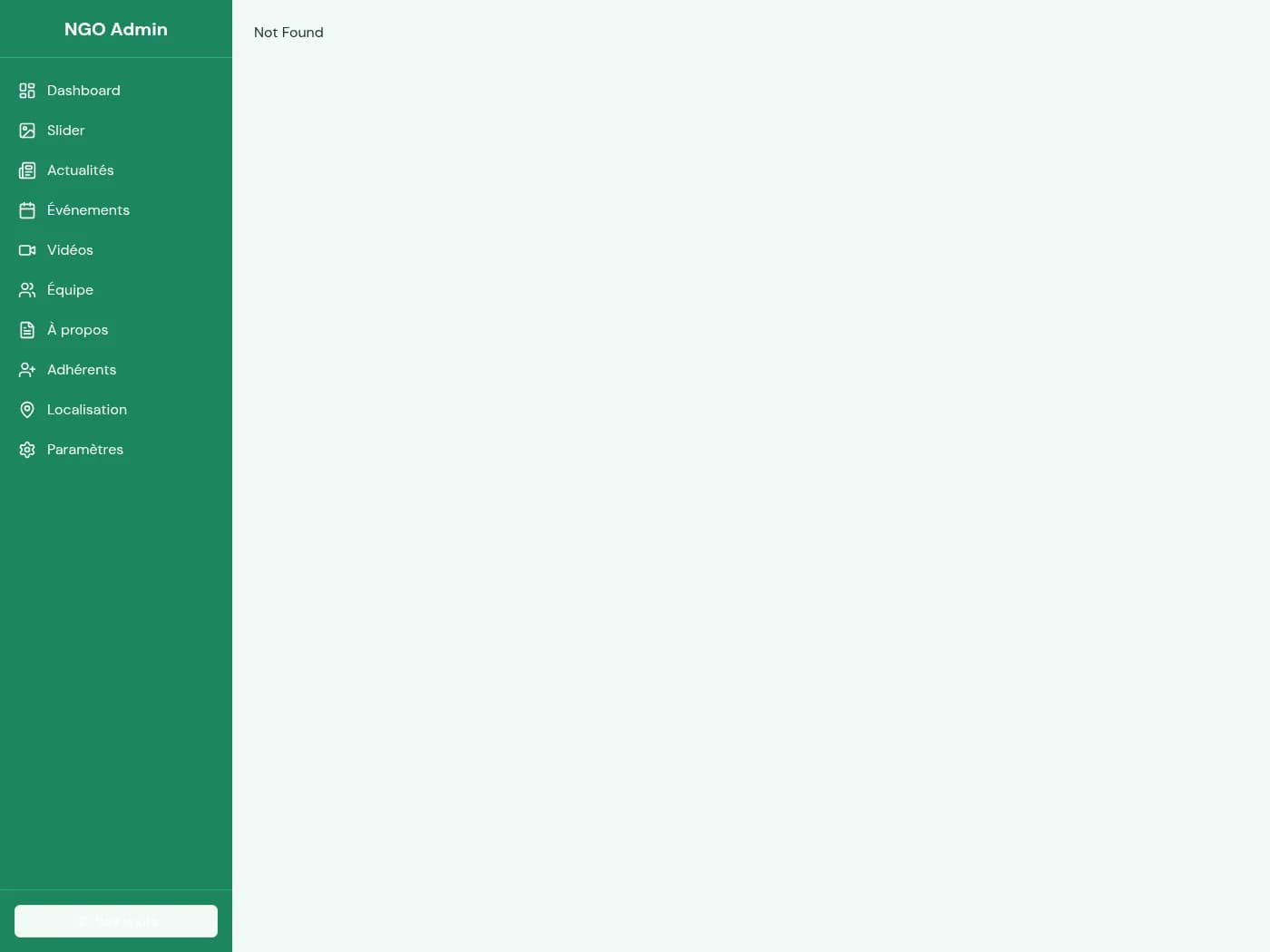 ONG Admin Portal