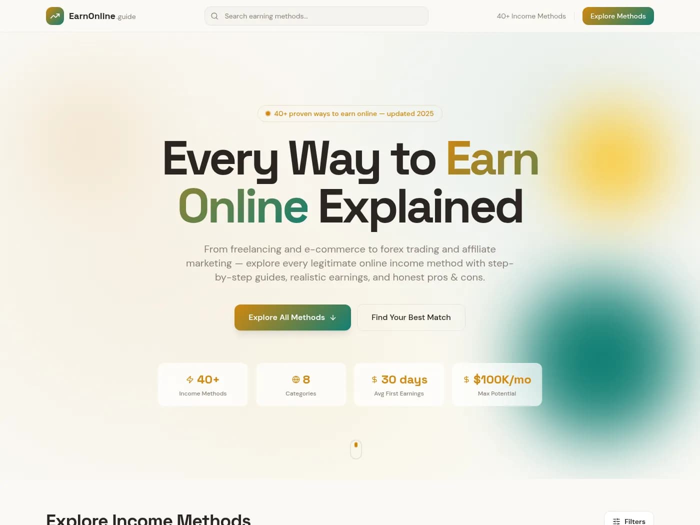 Online Earnings Explorer