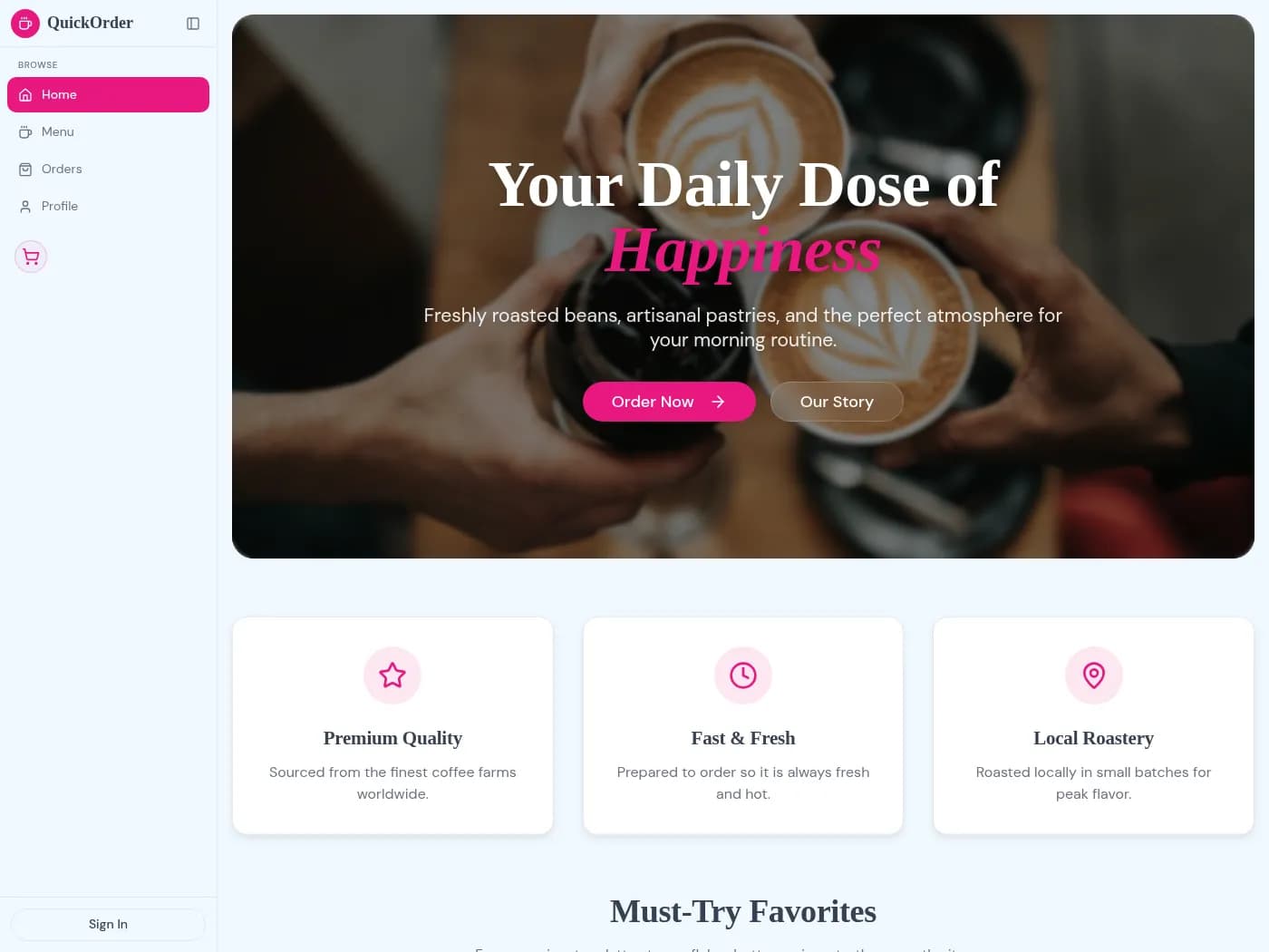 QuickOrder Web