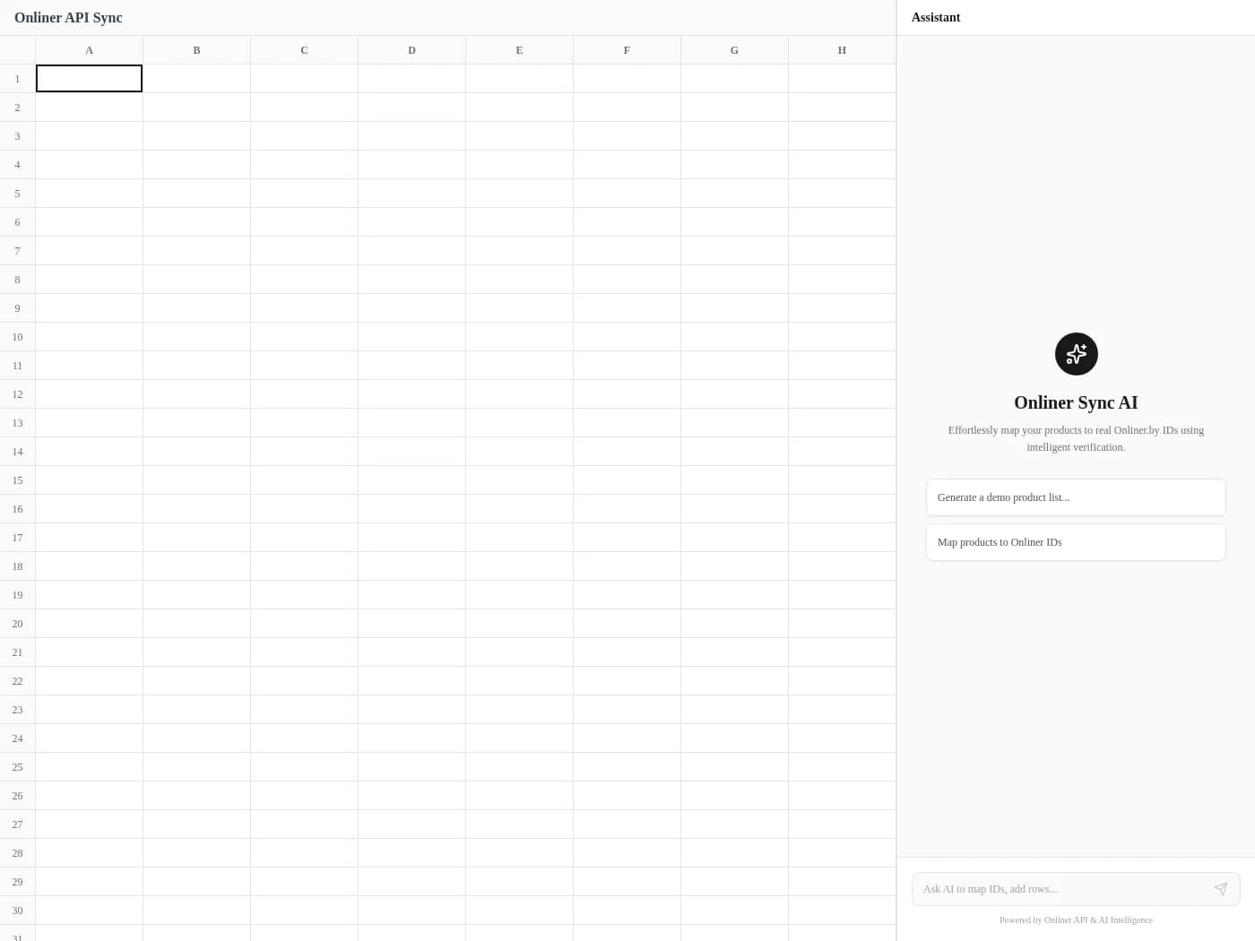 Onliner Sheets Sync