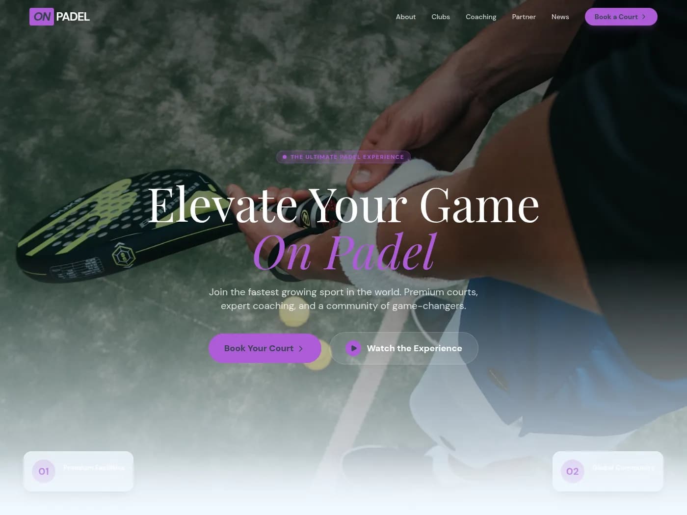 On Padel Landing Page