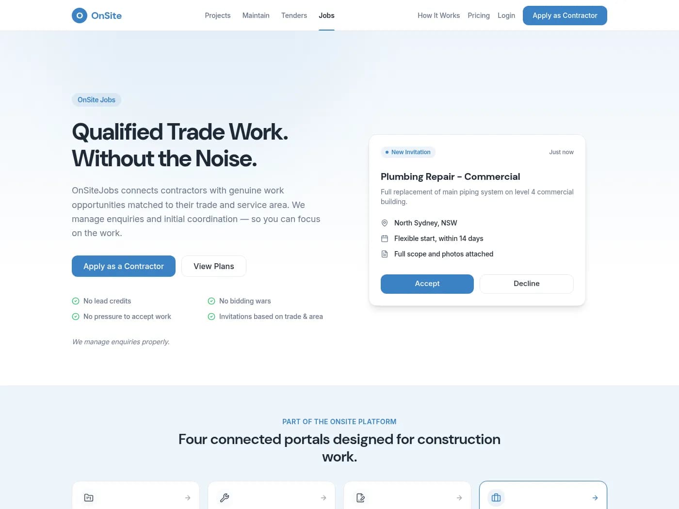 OnSite Jobs Web Clone
