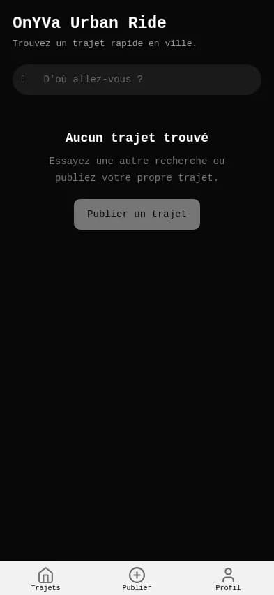 OnYVa Urban Ride App