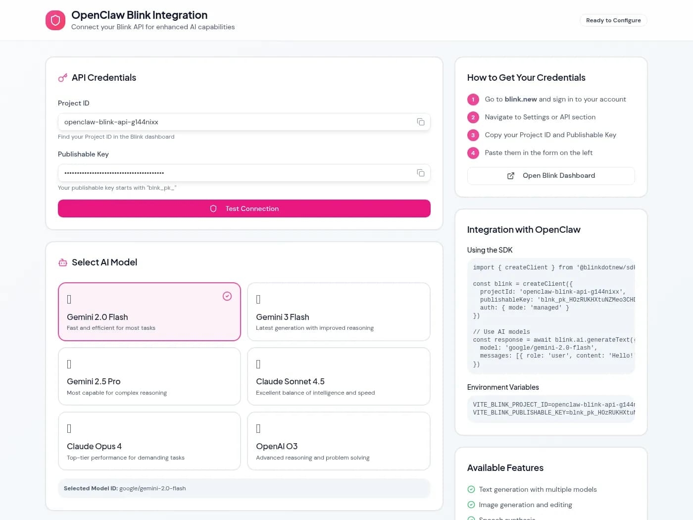 OpenClaw Blink Integration
