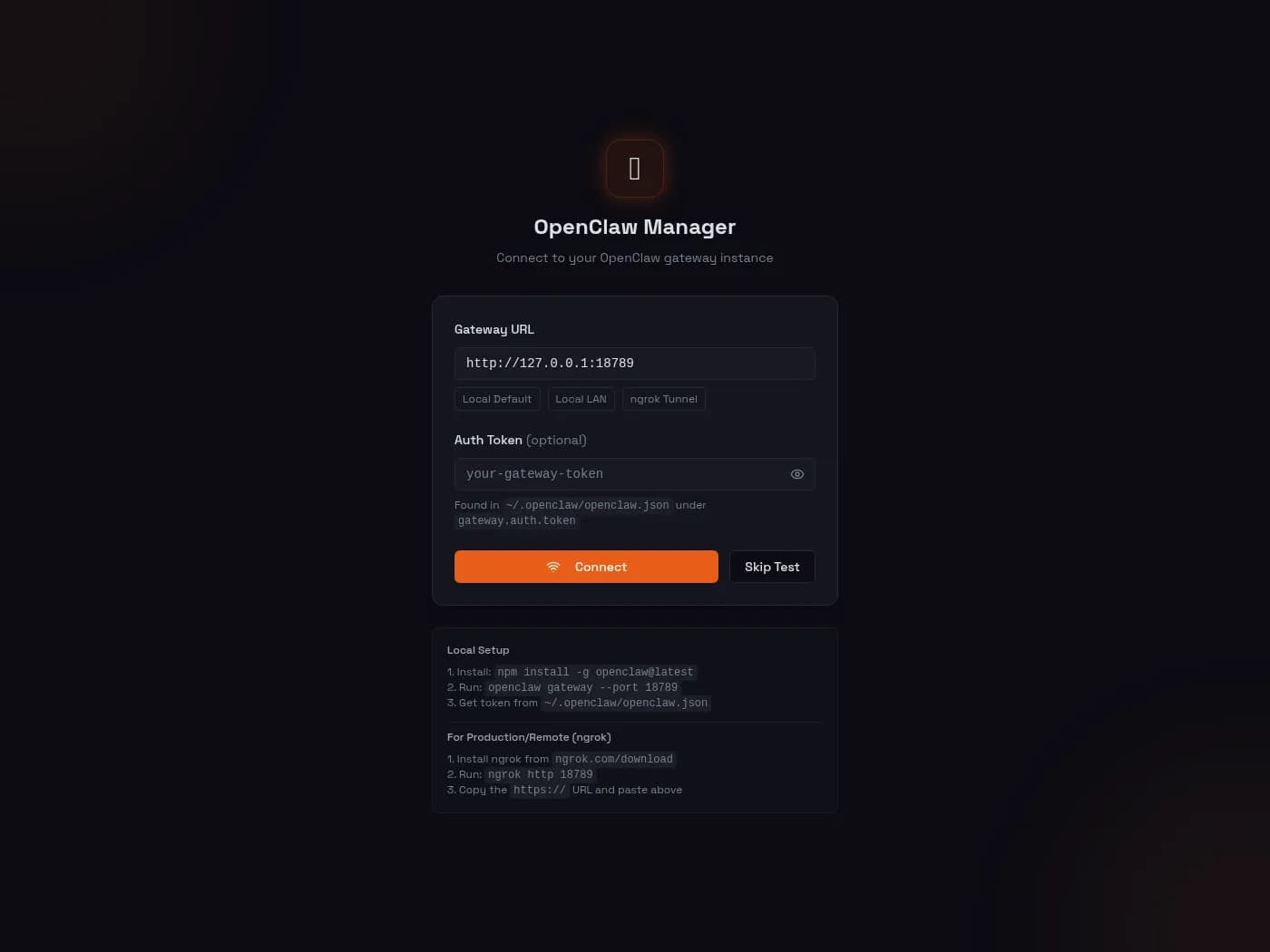 OpenClaw Manager UI