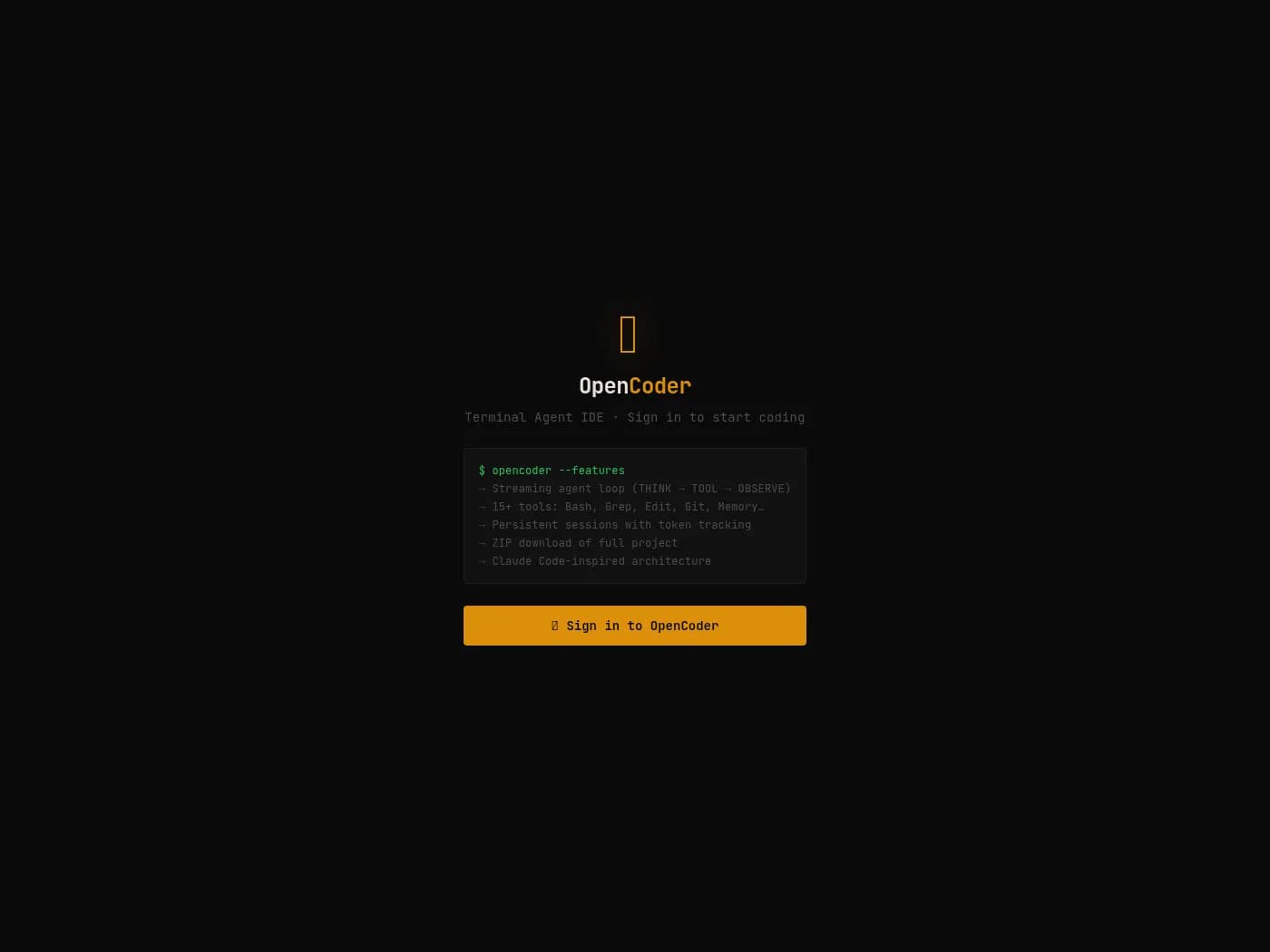 OpenCoder TUI Agent IDE