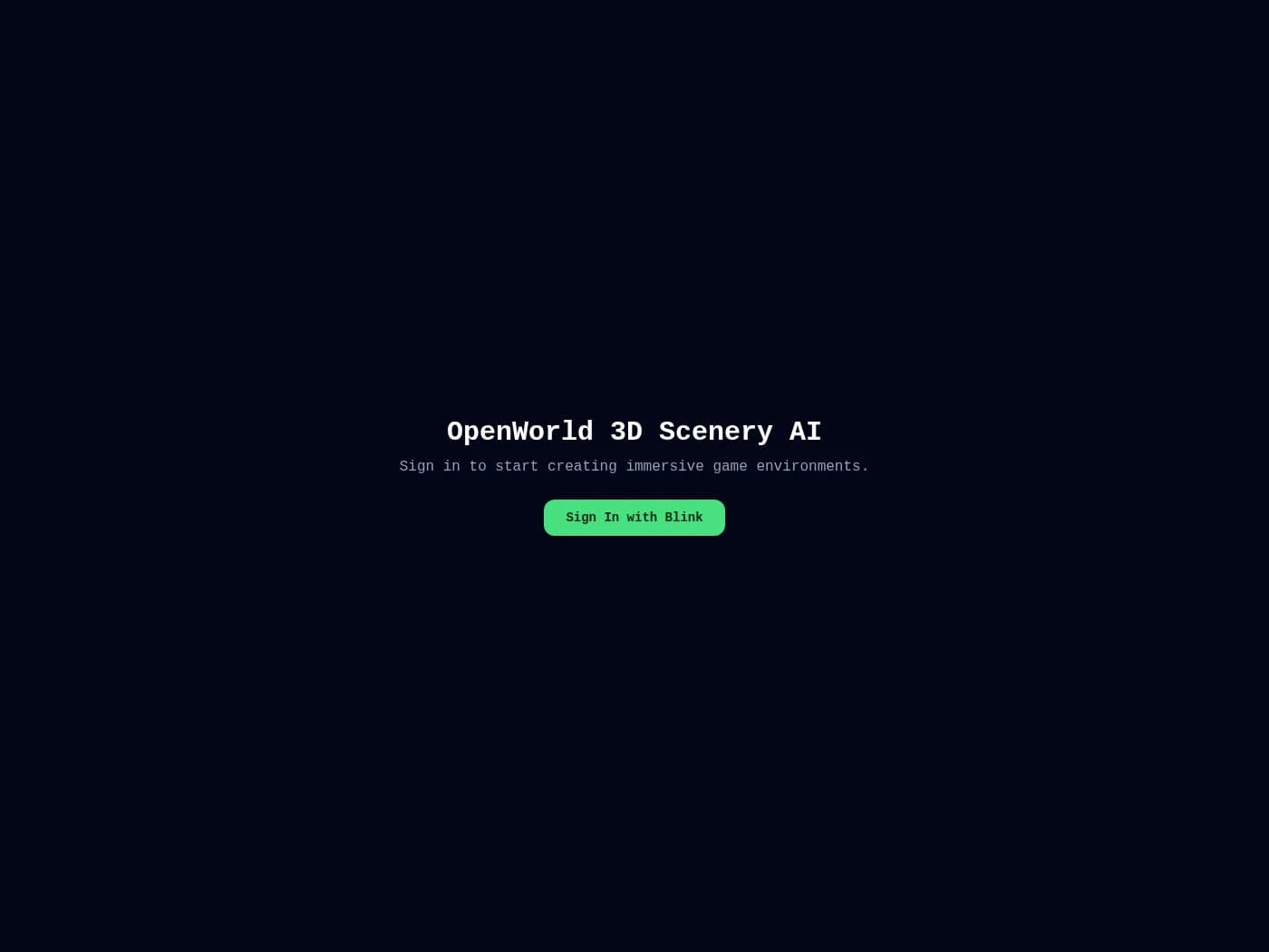 OpenWorld 3D Scenery AI