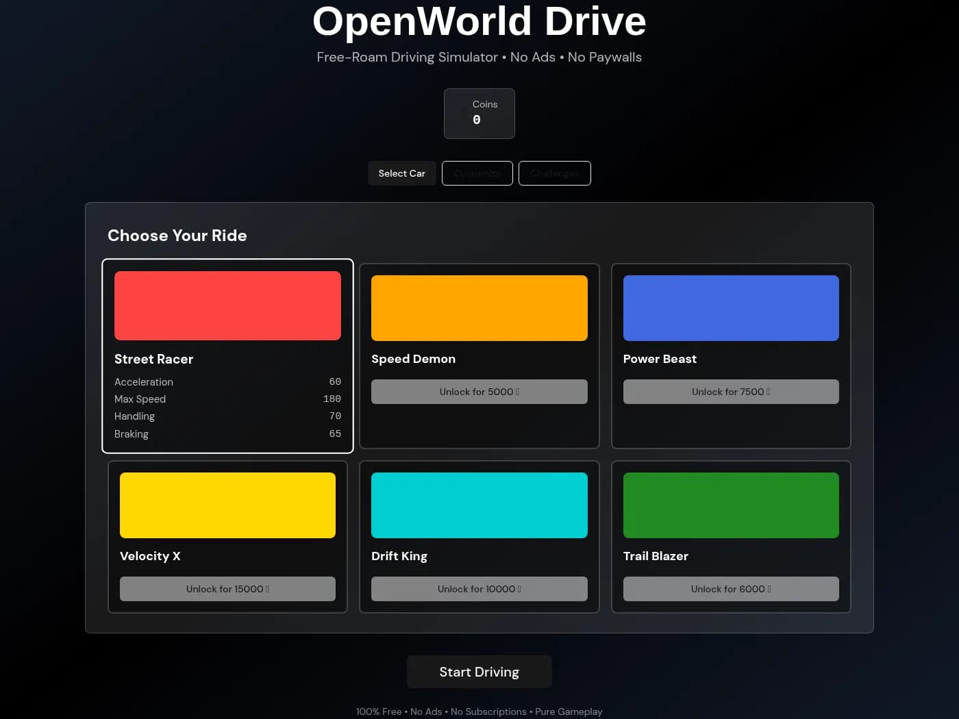 OpenWorld Drive Simulator