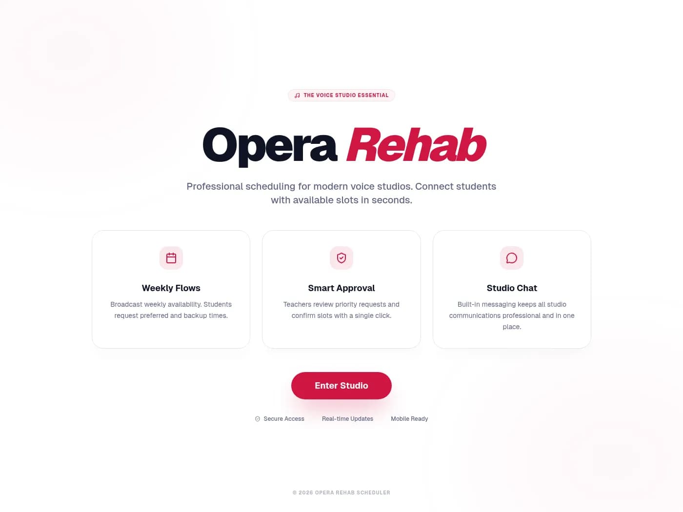 Opera Rehab Scheduler