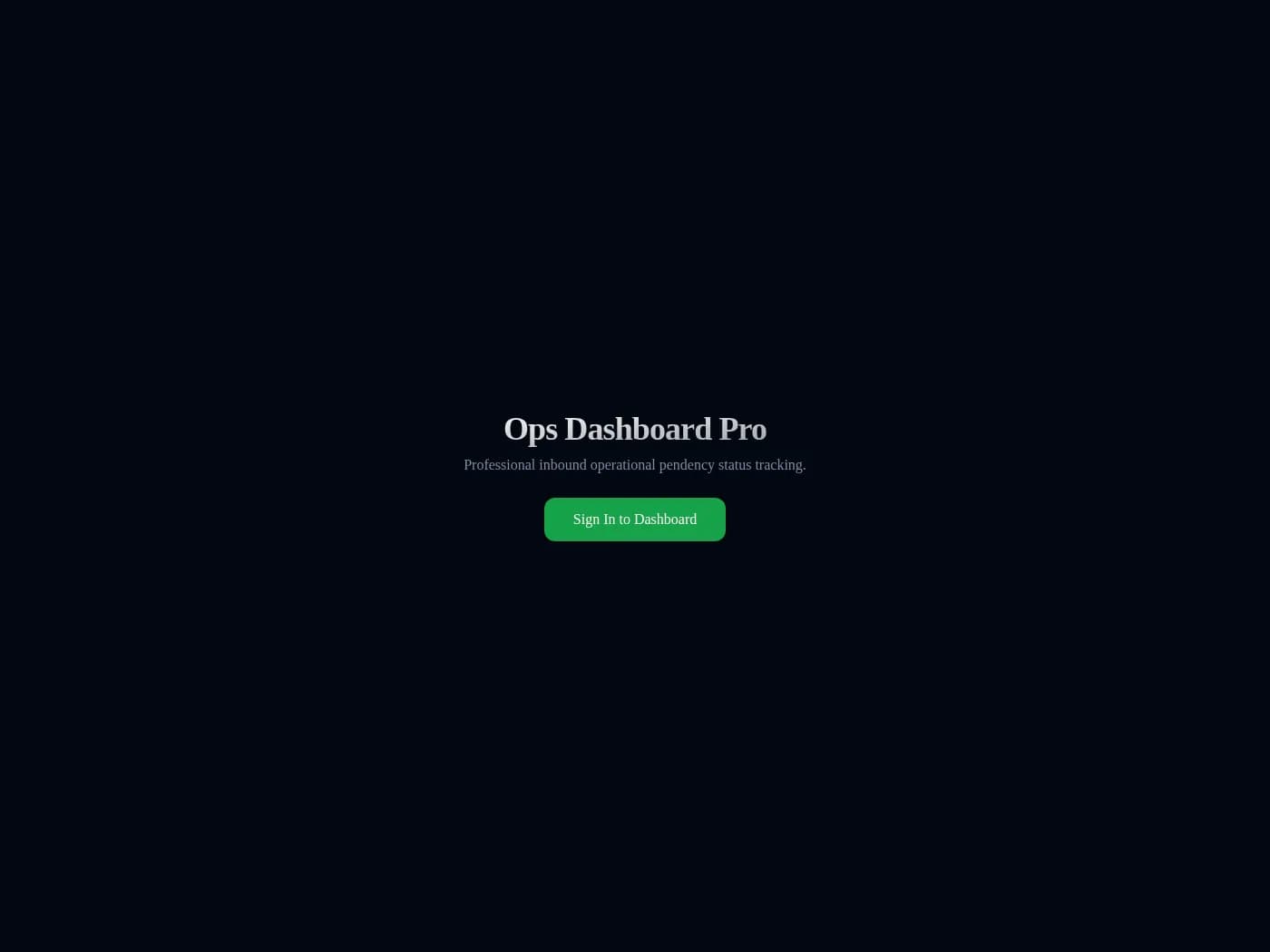 Ops Dashboard Pro
