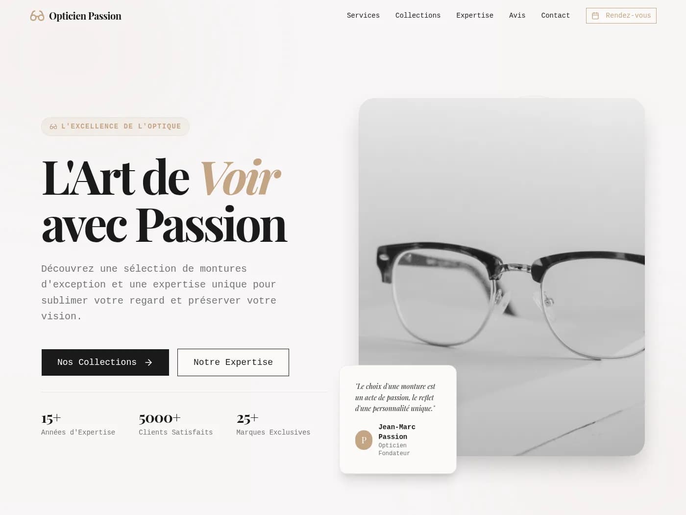 Opticien Passion Vitrine