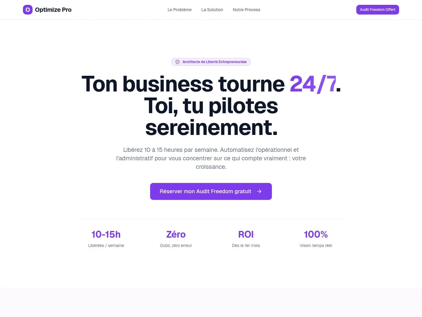 Optimize Pro Landing Page