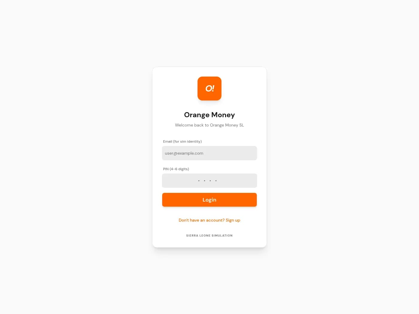 Orange Money Simulator