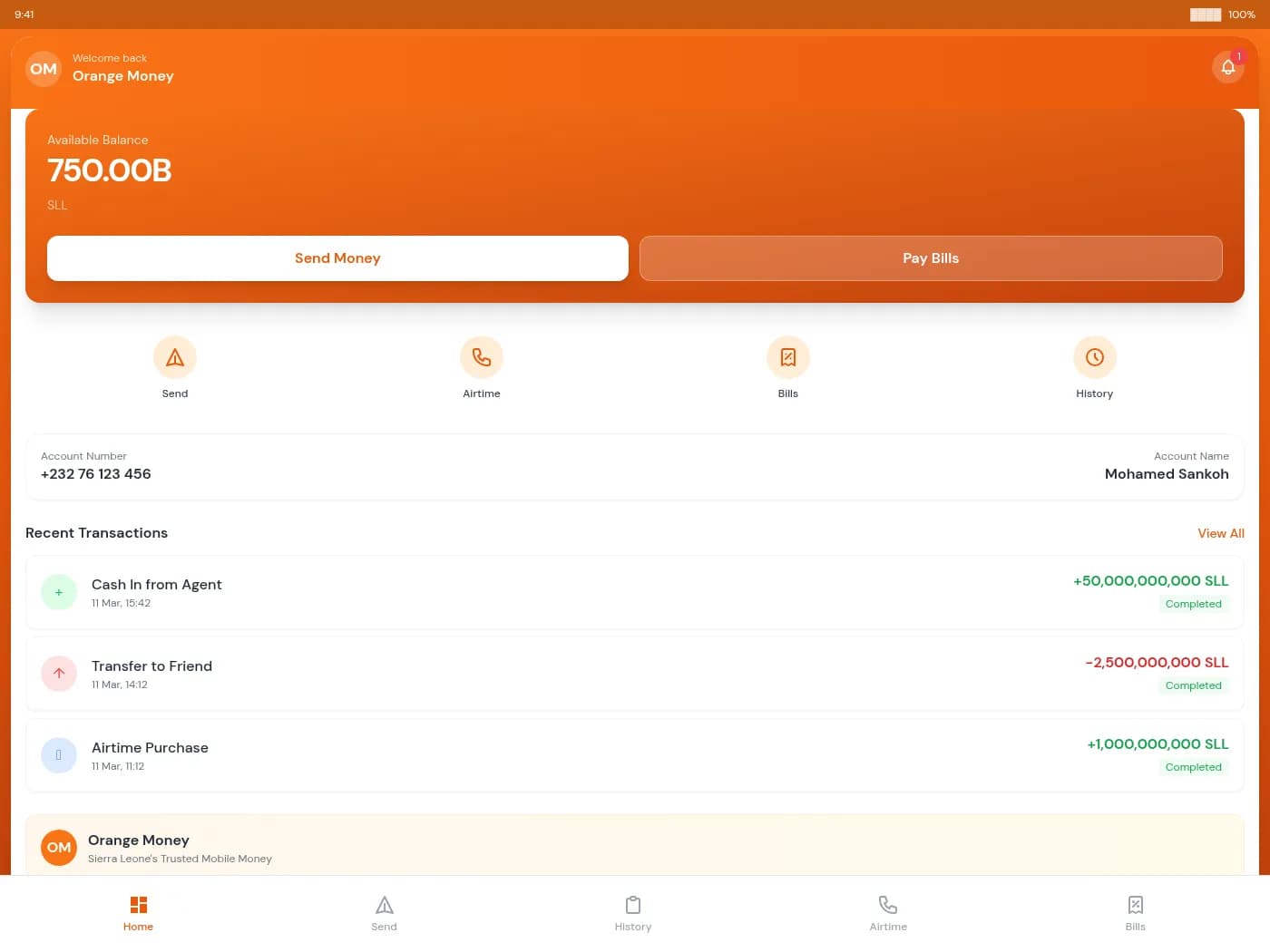 Orange Money Simulator