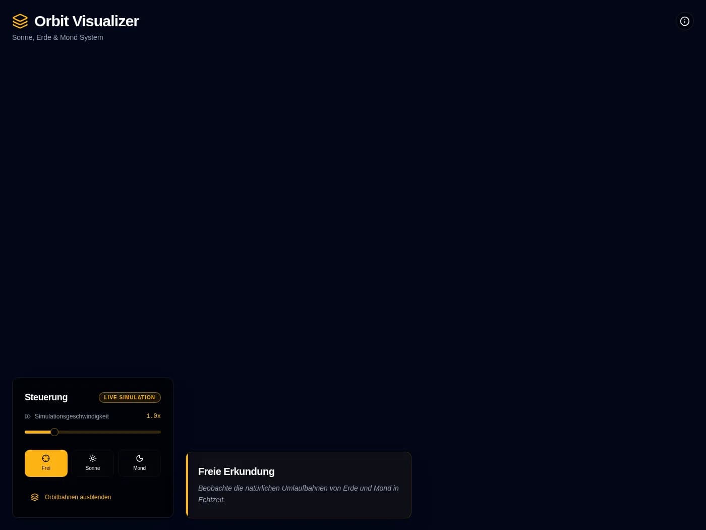 Sonne Mond Erde Visualizer