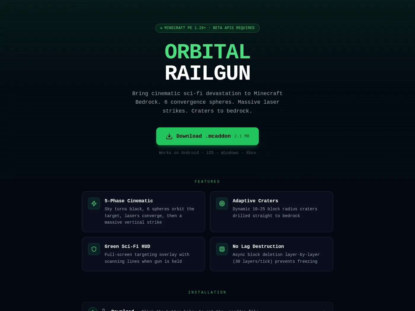 Orbital Railgun Addon
